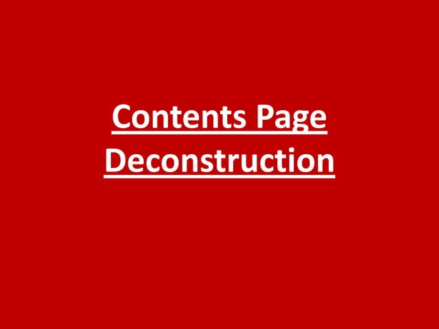 Contents page deconstruction | PPTX | Desktop Publishing | Computer Software and Applications