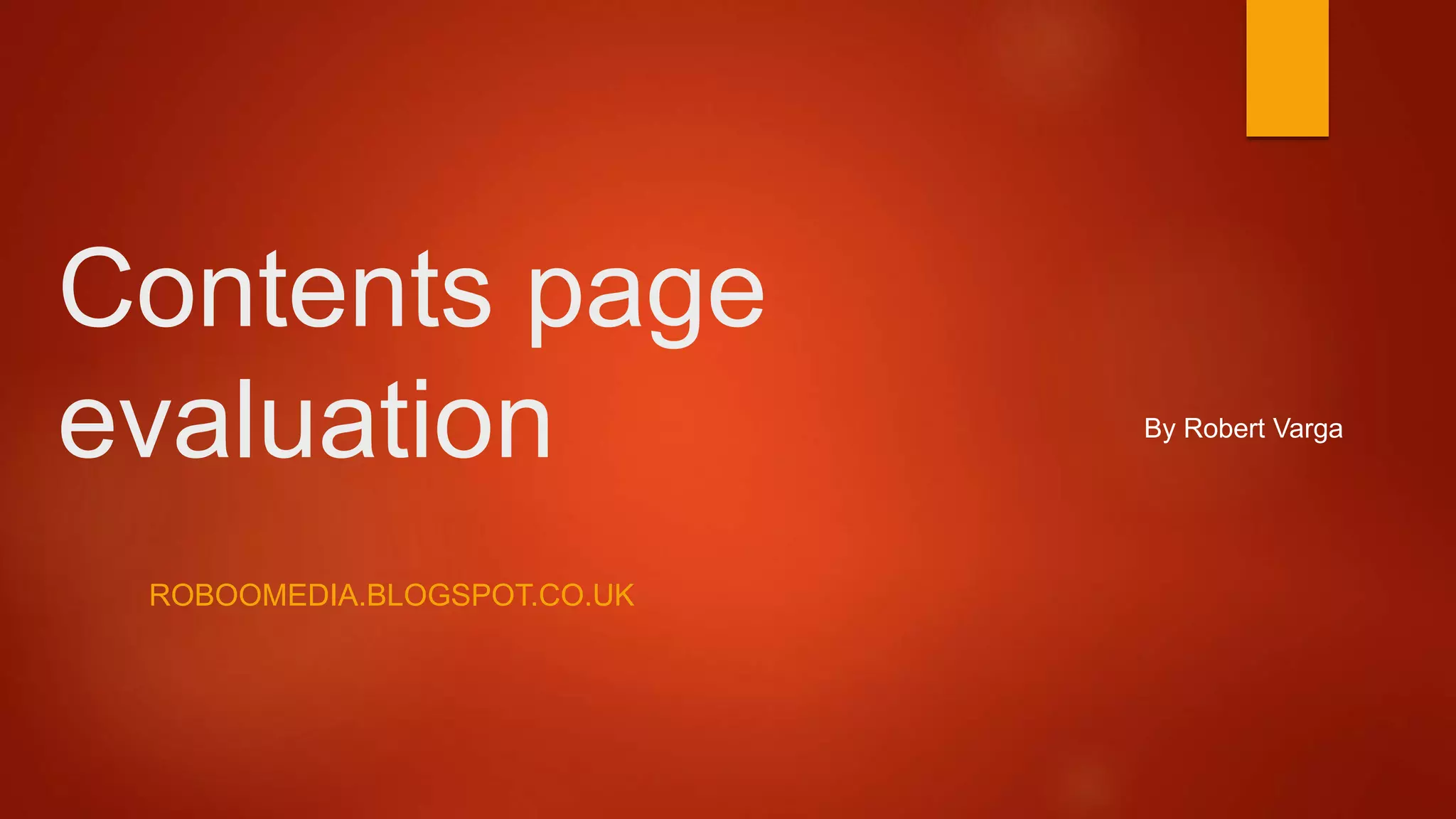 Contents page evaluation | PPTX