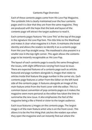 Contents page overview | DOCX