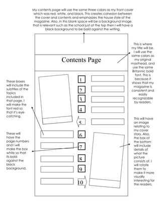 Contents Page Plan | DOCX
