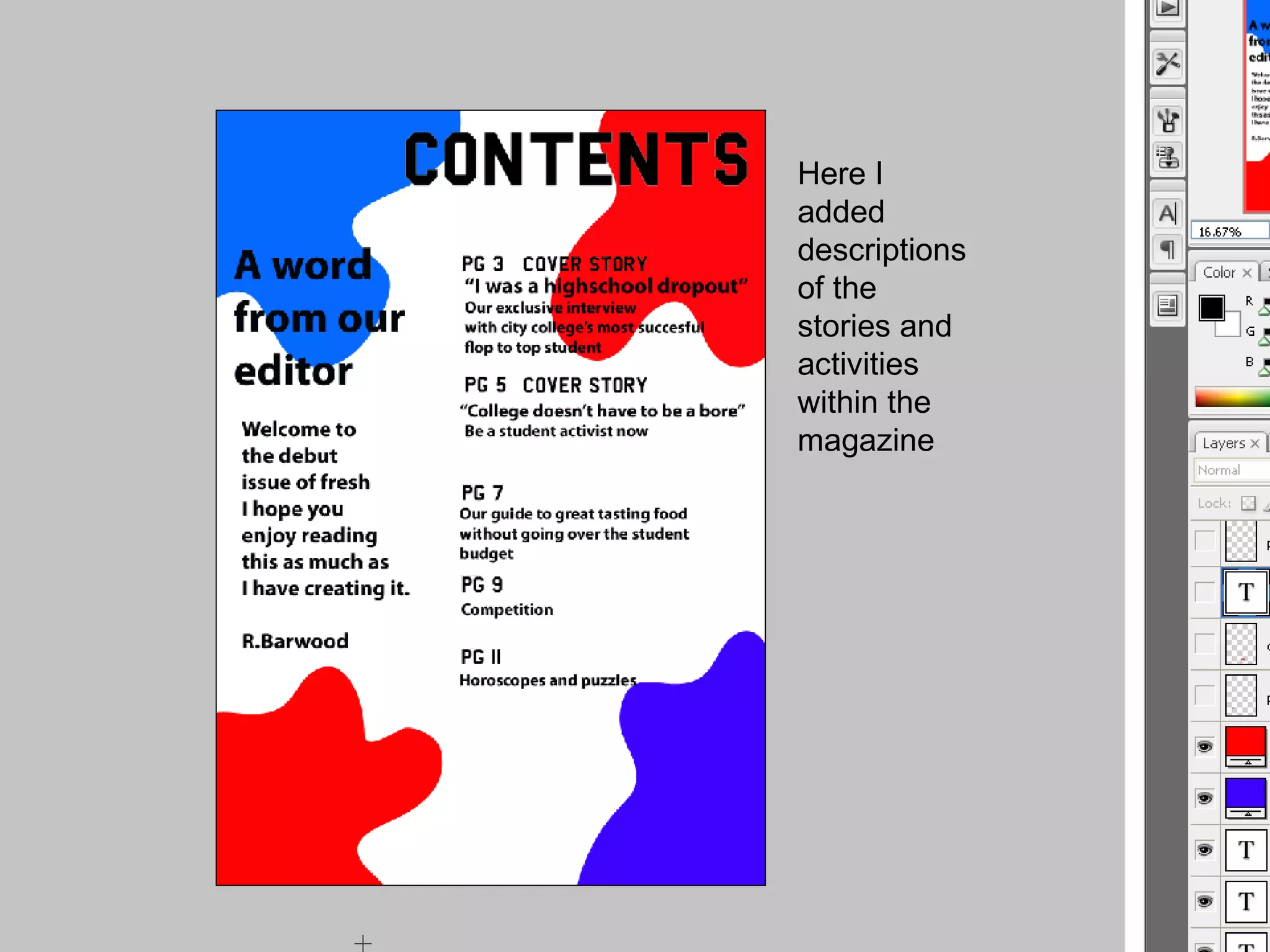 Contents Page Print Screens | PPT