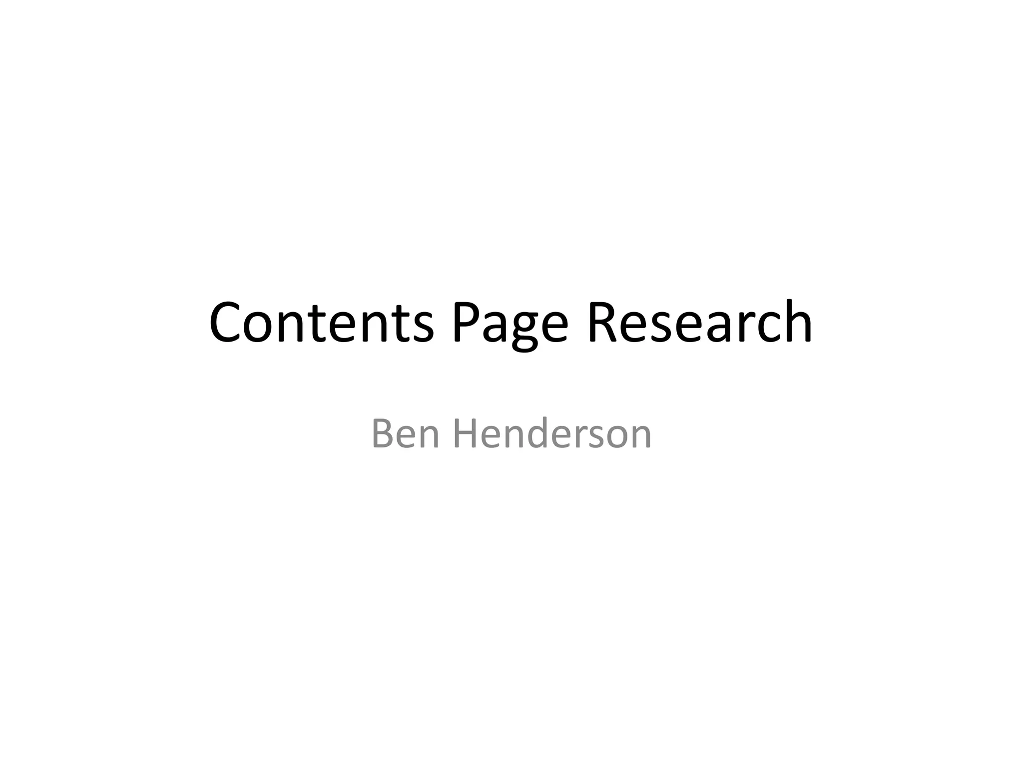 Contents page research | PPT