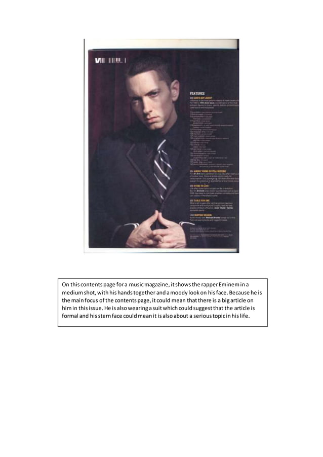 Music Magazine Contents Page Analysis | DOCX | Women\'s Outerwear ...