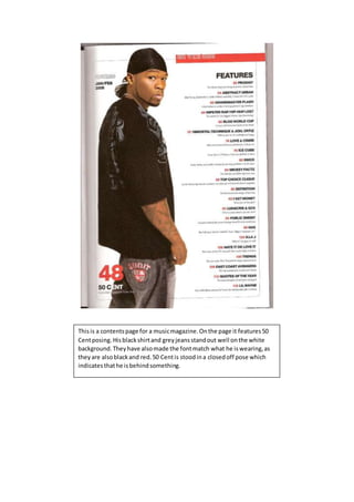 Music Magazine Contents Page Analysis | DOCX | Women\'s Outerwear ...