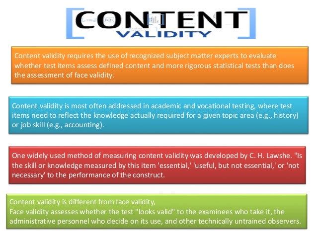 Content statistical Validity content-statistical-validity