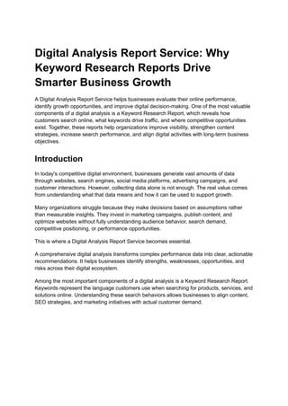 Digital Analysis Report Service: Leveraging Keyword Research for ...