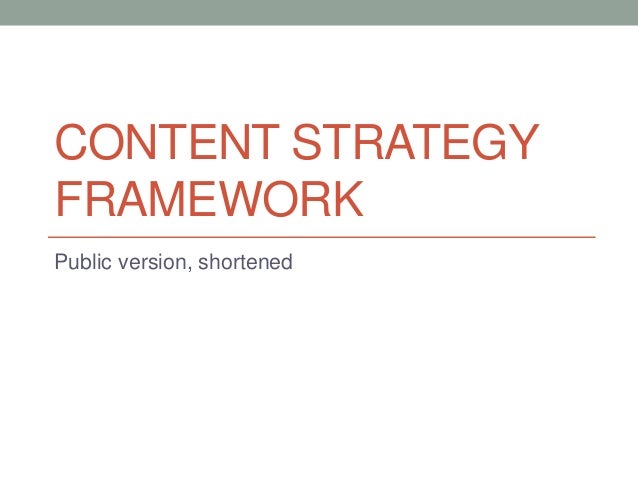 Content Framework | PPT