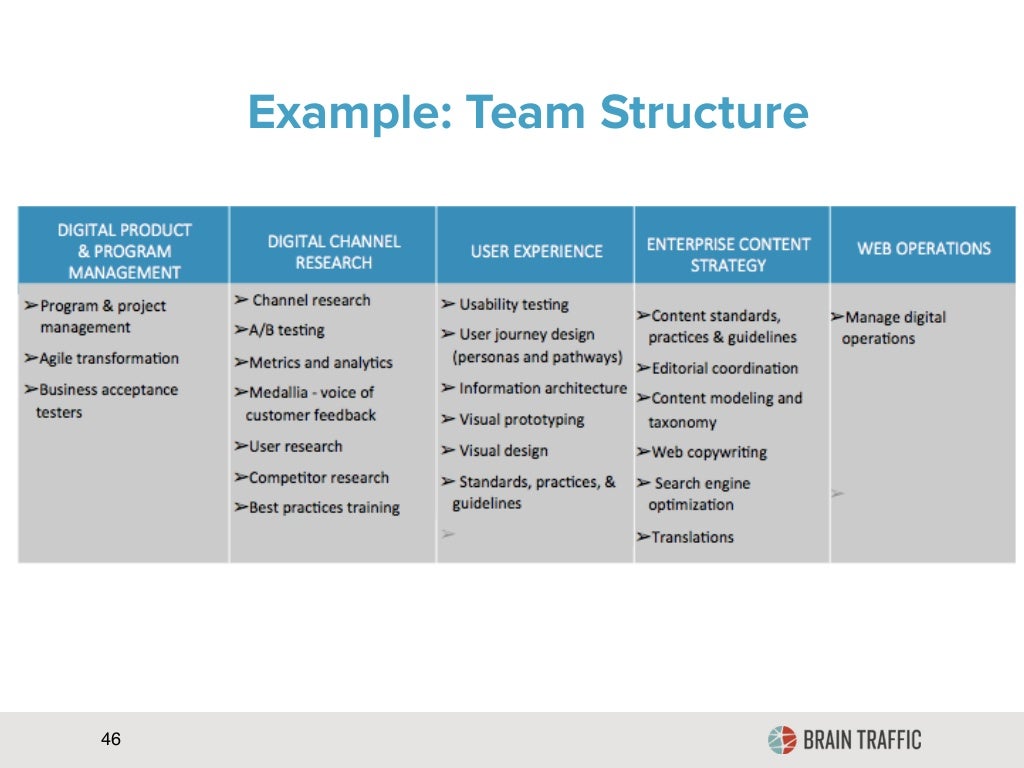 Example: Team Structure 46