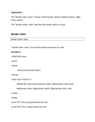 Content style in html with example - PhpGurukul Tutorials | PDF