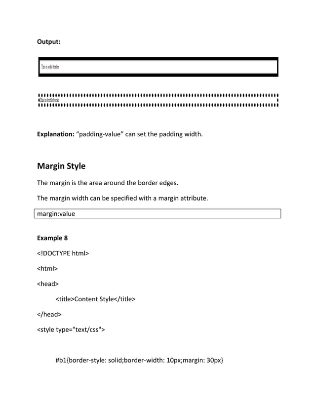 Content style in html with example - PhpGurukul Tutorials | PDF