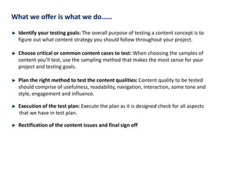 Content testing | PPTX | Web Development | Internet