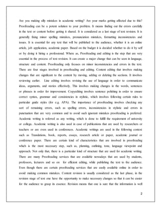 Importance of Proofreading in Academic Writing | DOCX