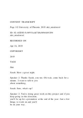 CONTENT TRANSCRIPTPage 1© University of Phoenix 2019 skit_ | PDF