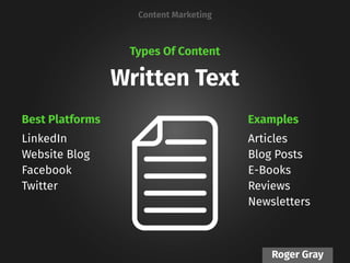 Content Marketing: Four Main Content Types | PPT