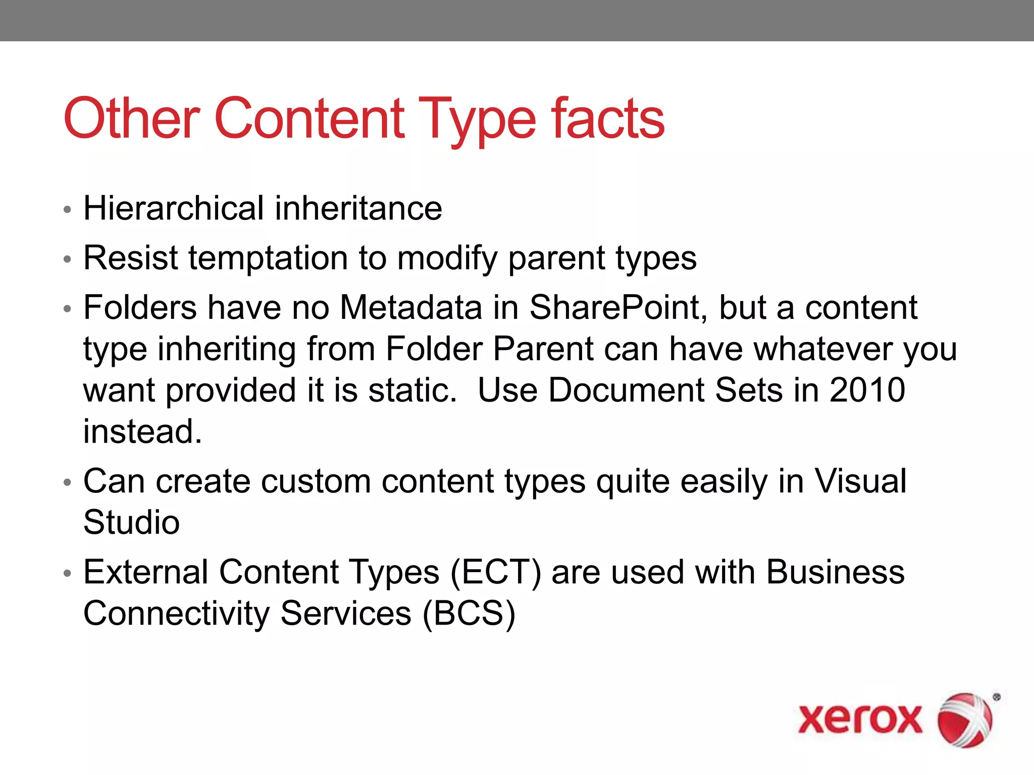 Content types presentation | PPTX
