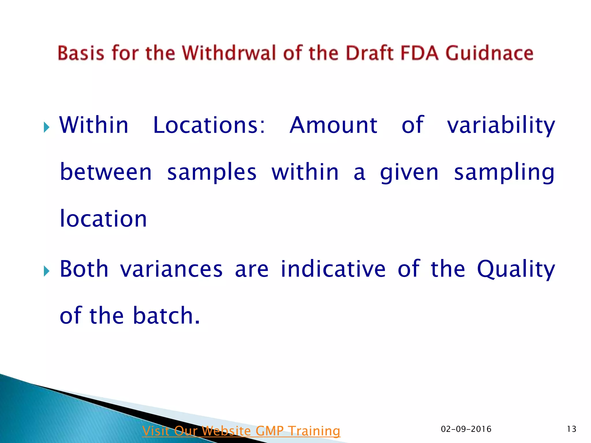 Content Uniformity and Blend Uniformity : Why FDA Withdrew the 2002 ...