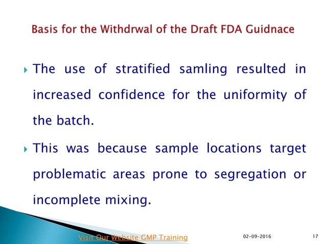 Content Uniformity and Blend Uniformity : Why FDA Withdrew the 2002 ...