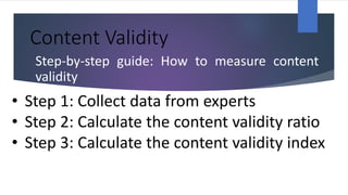 Content Validity: Types, Definition , Example | PDF
