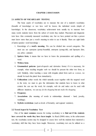 vocabulary testing | DOCX