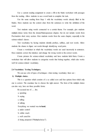 vocabulary testing | DOCX