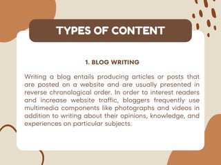 Content writing - types, need and strategy. | PDF