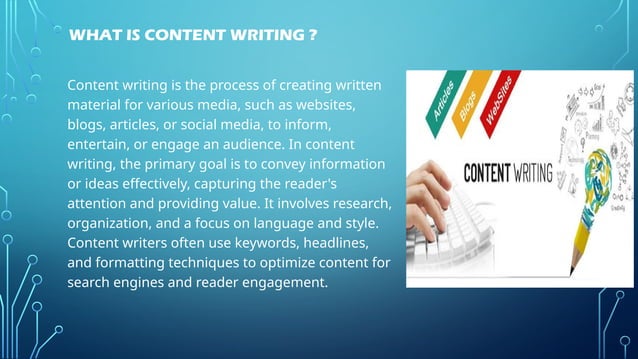 Presentation on the topic Content writing | PPT