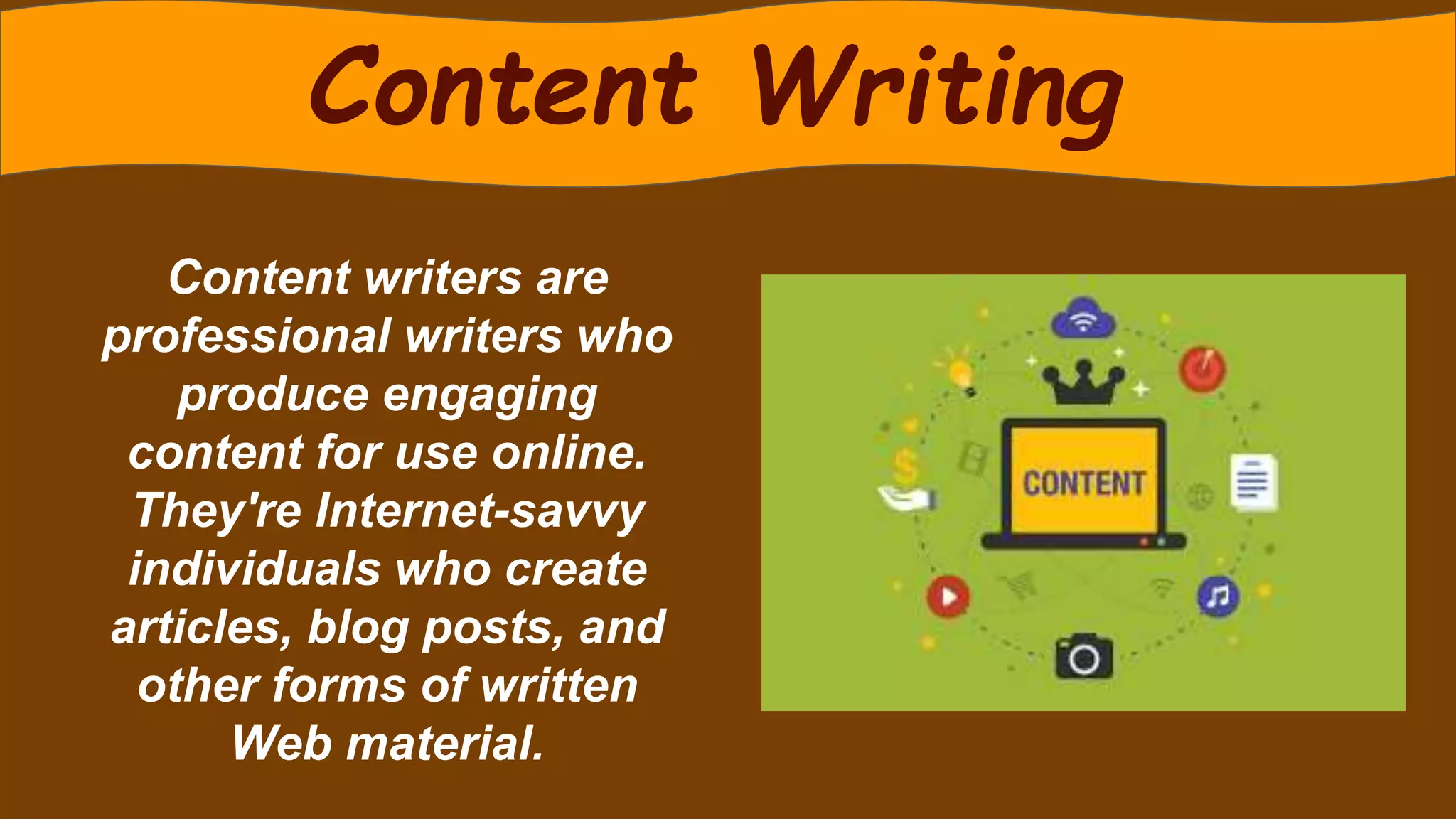 Content writing | PPTX | Internet | Computing