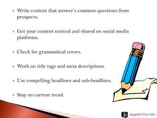 Content Writing Strategies | PPT