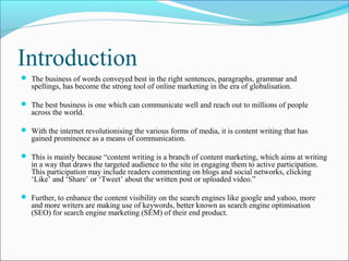 Content writing: A Marketing Strategy | PPT
