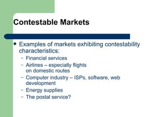 Contestable markets Re-Cap & intro to govt intervention | PPT ...