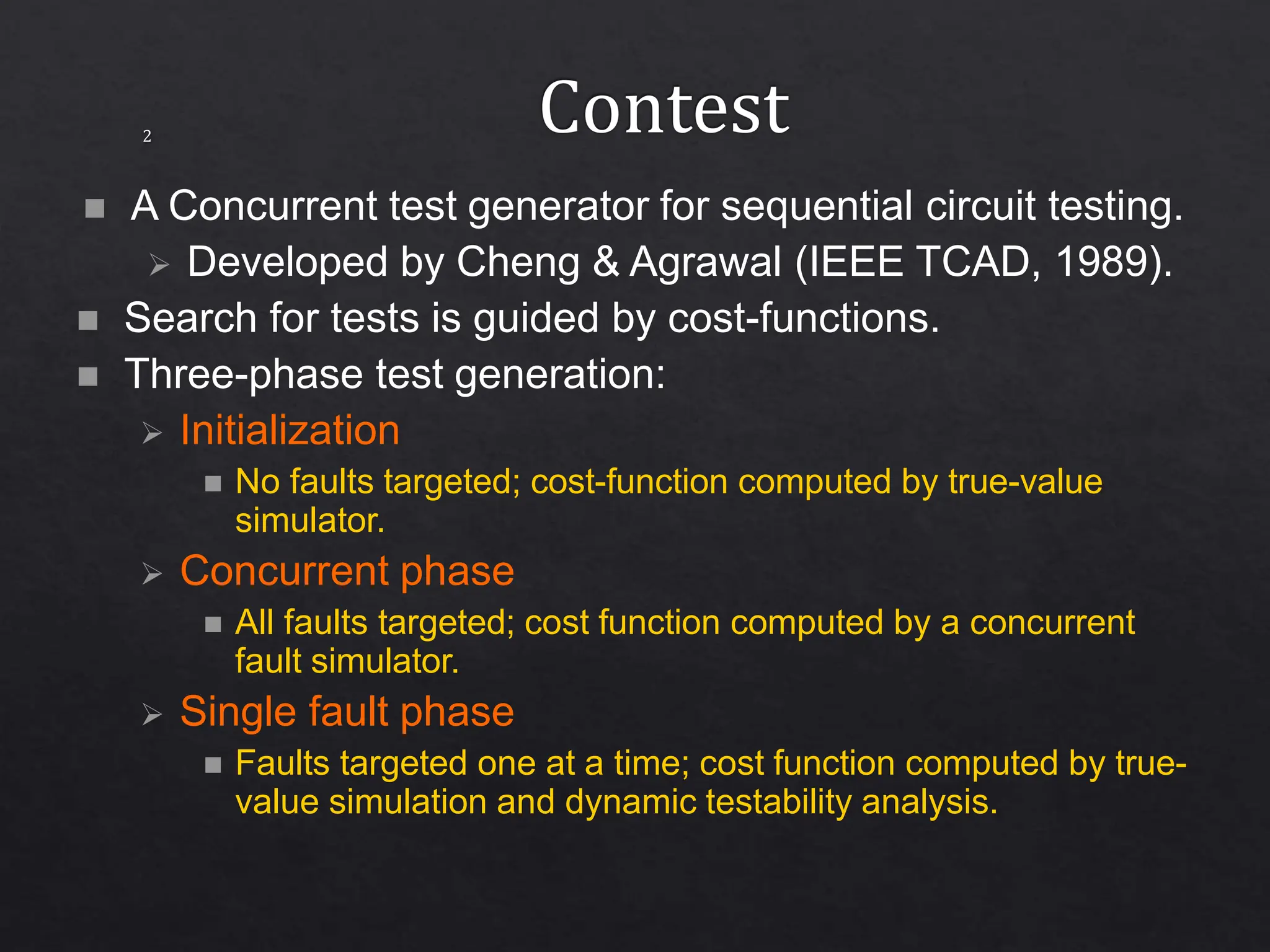 Contestalgorithm In Vlsi Testing Pptx Simulation Video Games