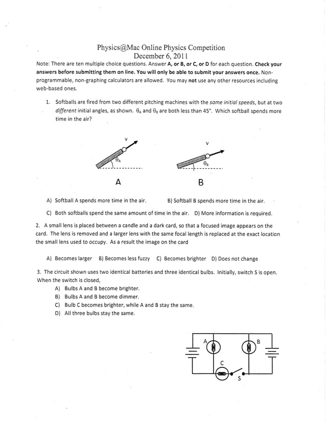 physics competition | PDF