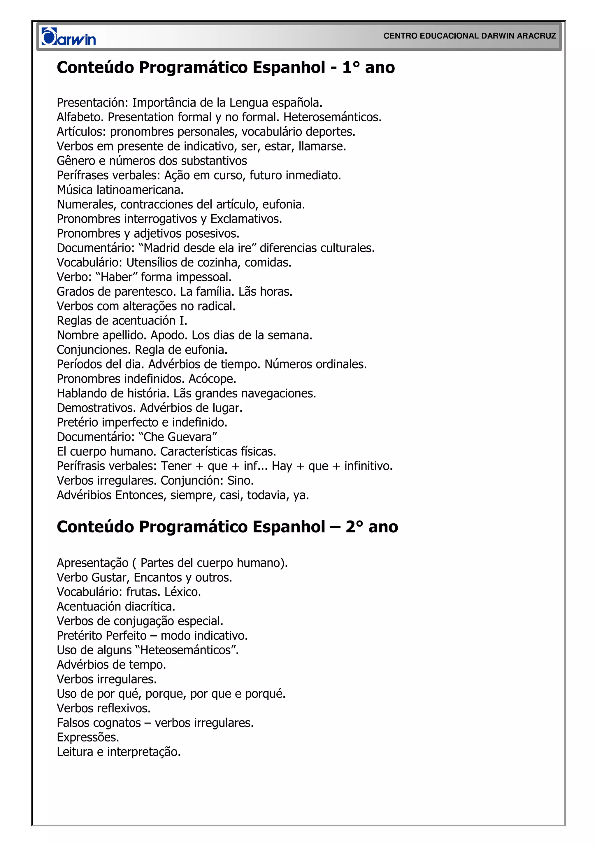 Conteudo programatico | PDF