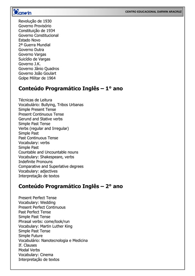 Conteudo programatico | PDF