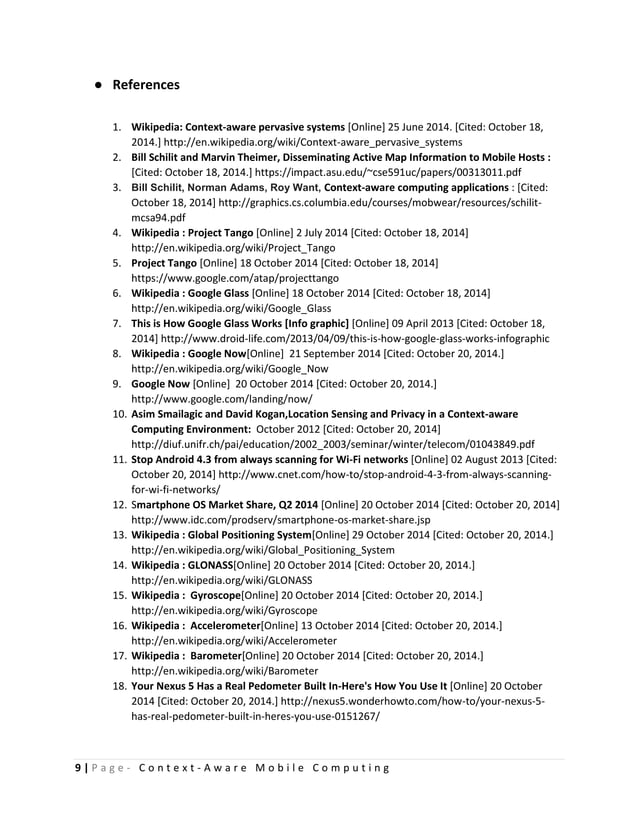 Context Aware Mobile Computing A Literature Review Pdf