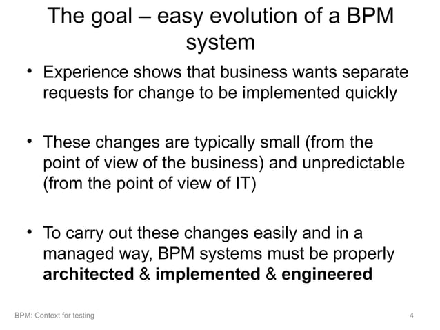 BPM -- context for testing | PPT