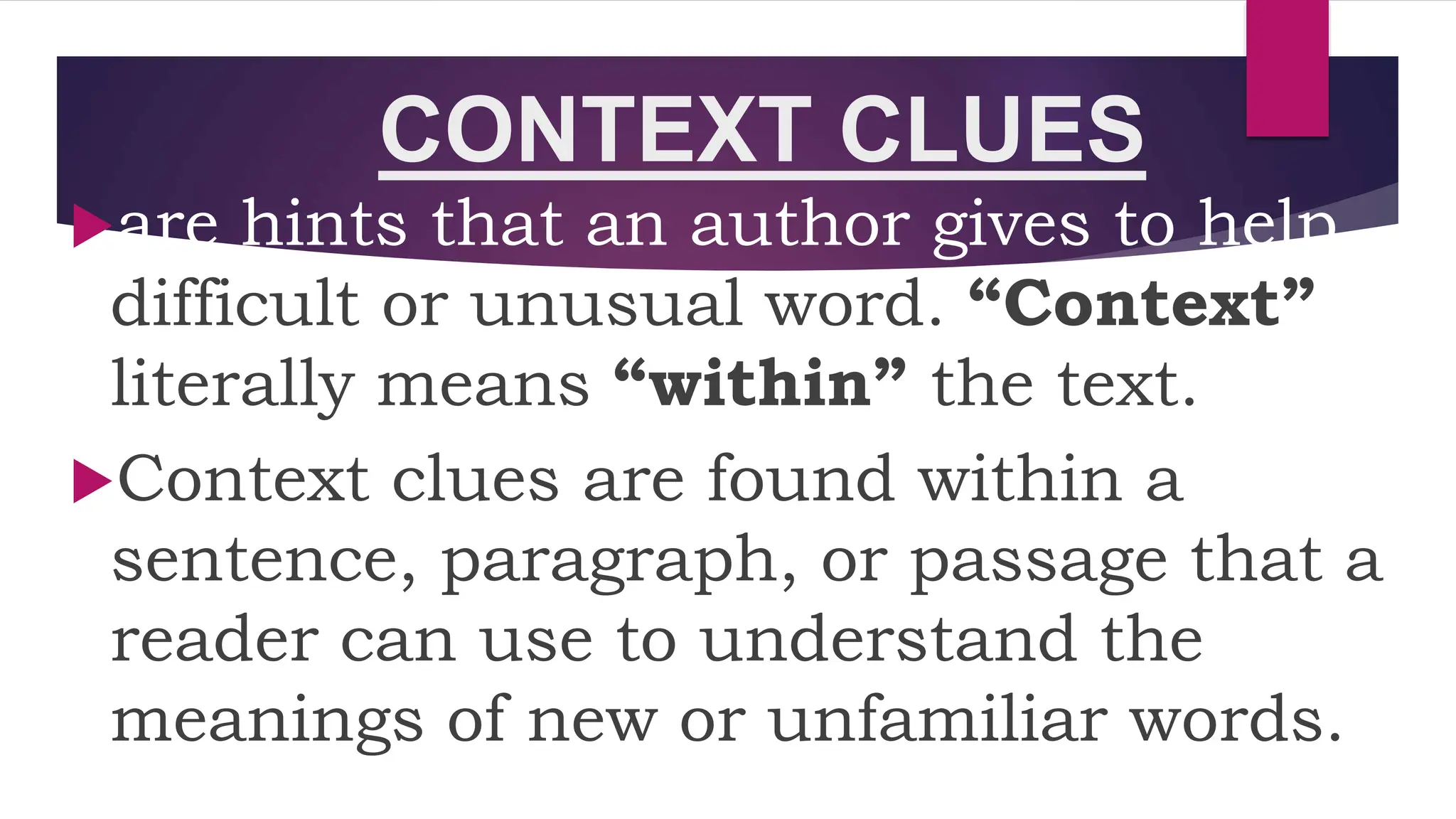English - lessons - CONTEXT- CLUES.pptx