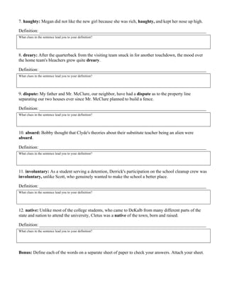 Context clues-worksheet-1-3 | PDF