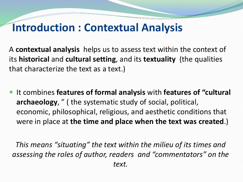 Context introduction to contextual analysis.revision version