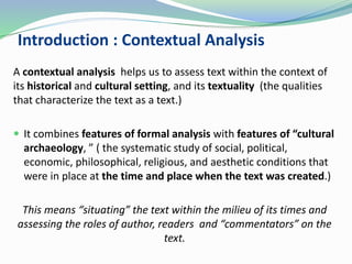 Context introduction to contextual analysis.revision version | PPTX