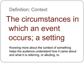 Context in Literature | PPTX