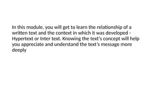 context and text development. Deped textpx | PPTX