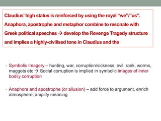 A guide and sample-responses to ways of exploring "HAMLET" | PPTX