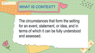 FIRST QUARTER ENGLISH 8 CONTEXT CLUES... | PPTX