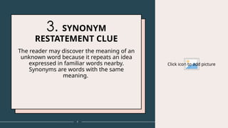 Context Clues PowerPoint presentation with a short exercises | PPTX