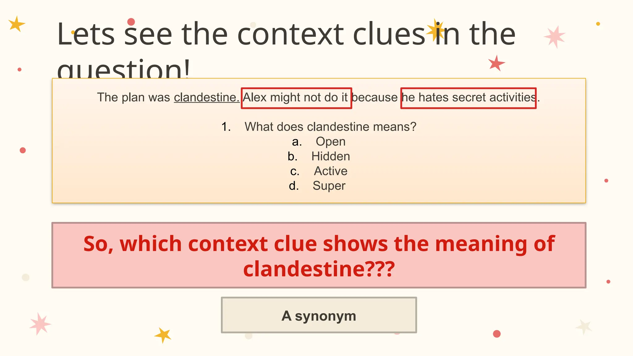 Context clues english grammar english subject | PPT
