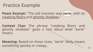 CONTEXT CLUES power point presentation for grade 7 | PPTX