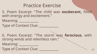 CONTEXT CLUES power point presentation for grade 7 | PPTX