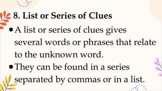 Unlocking word meaning using Context Clues | PPT