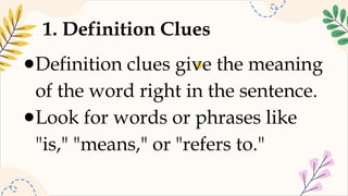 Unlocking word meaning using Context Clues | PPT